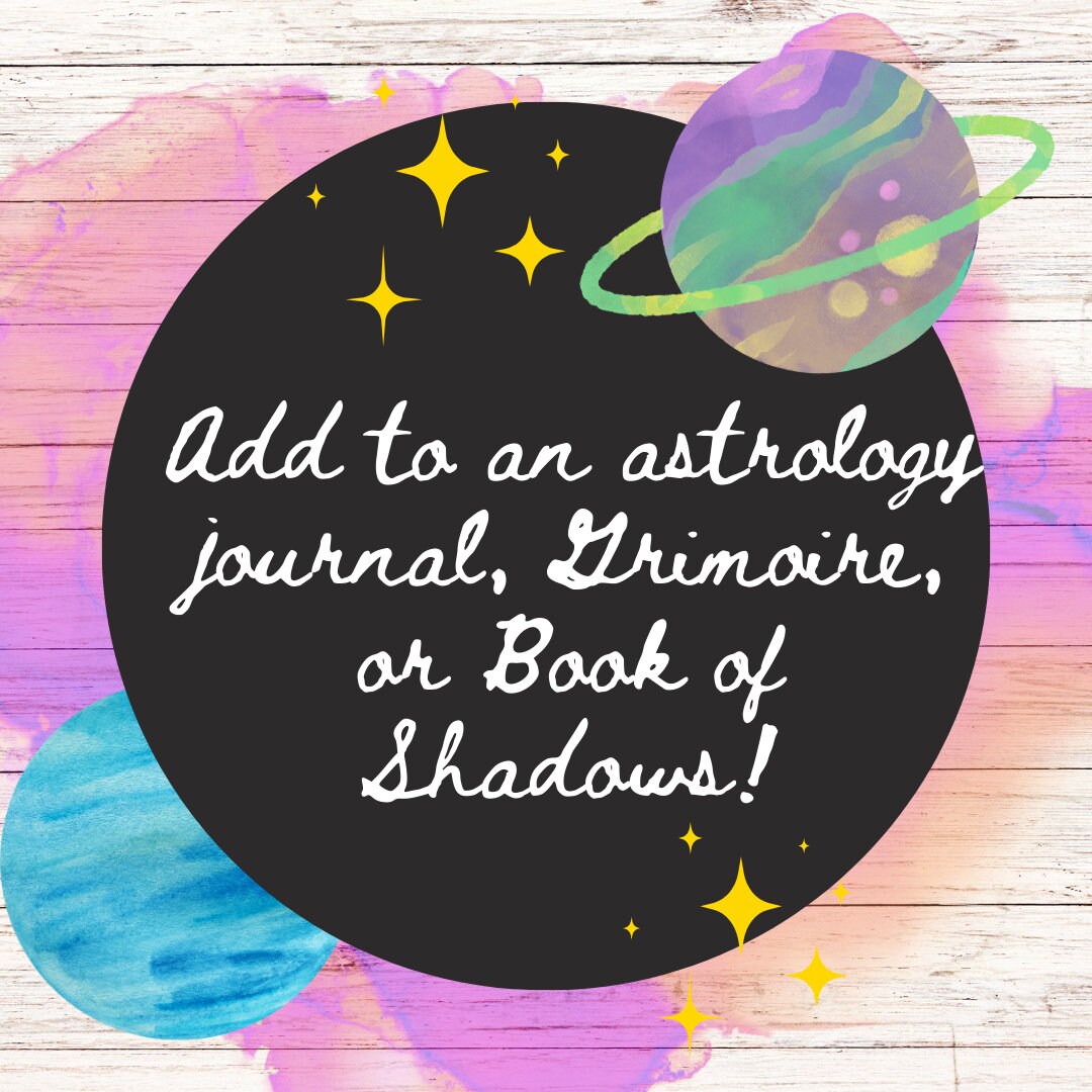 Grimoire Pages Spell Book Pages Astrology Journal Astrology - Etsy