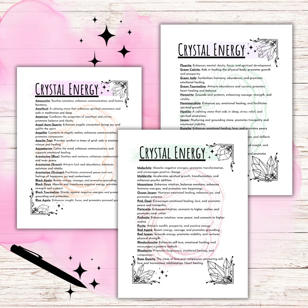 Grimoire Pages Spell Book Pages Crystal Magic Book of - Etsy