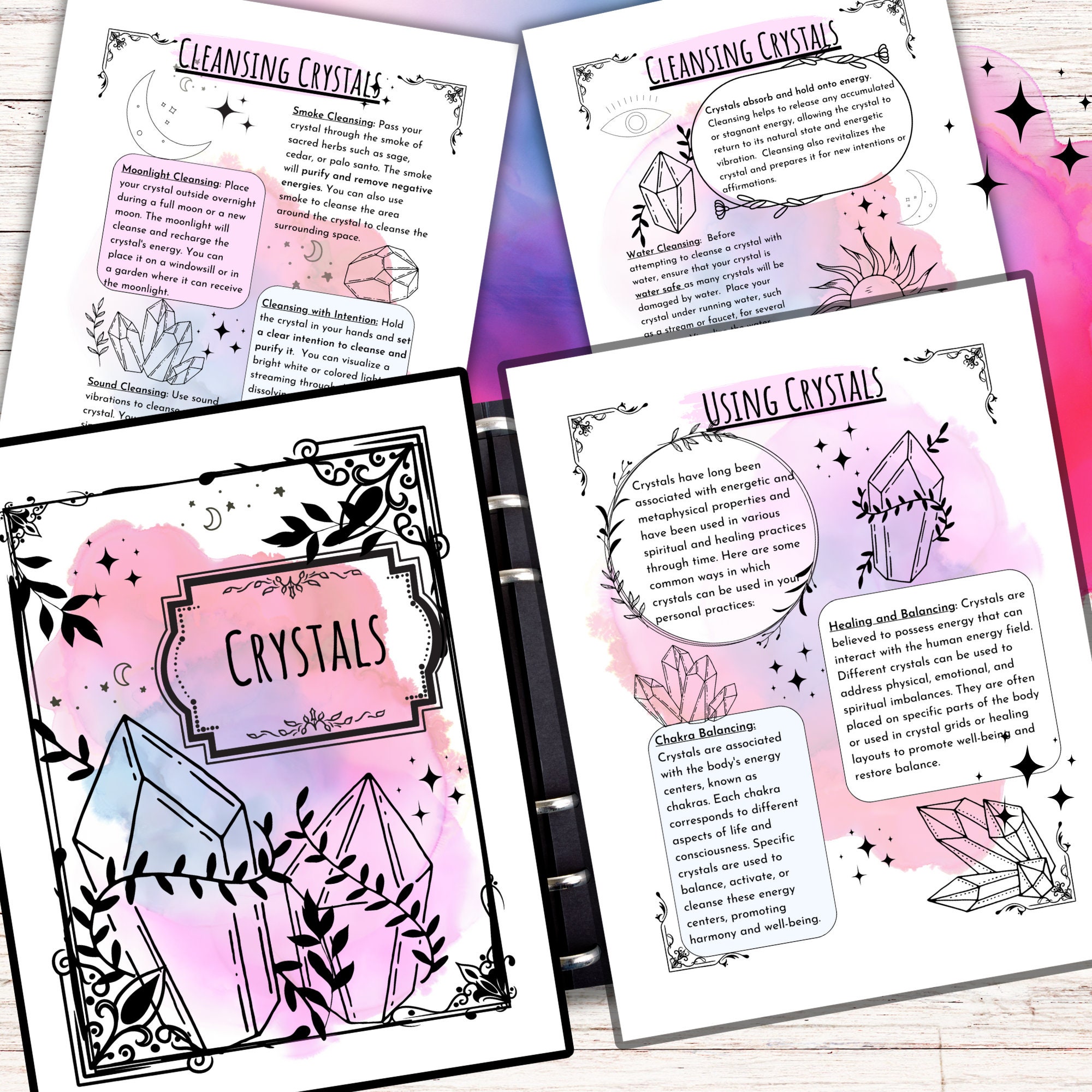 Grimoire Pages Spell Book Pages Crystal Magic Book of - Etsy