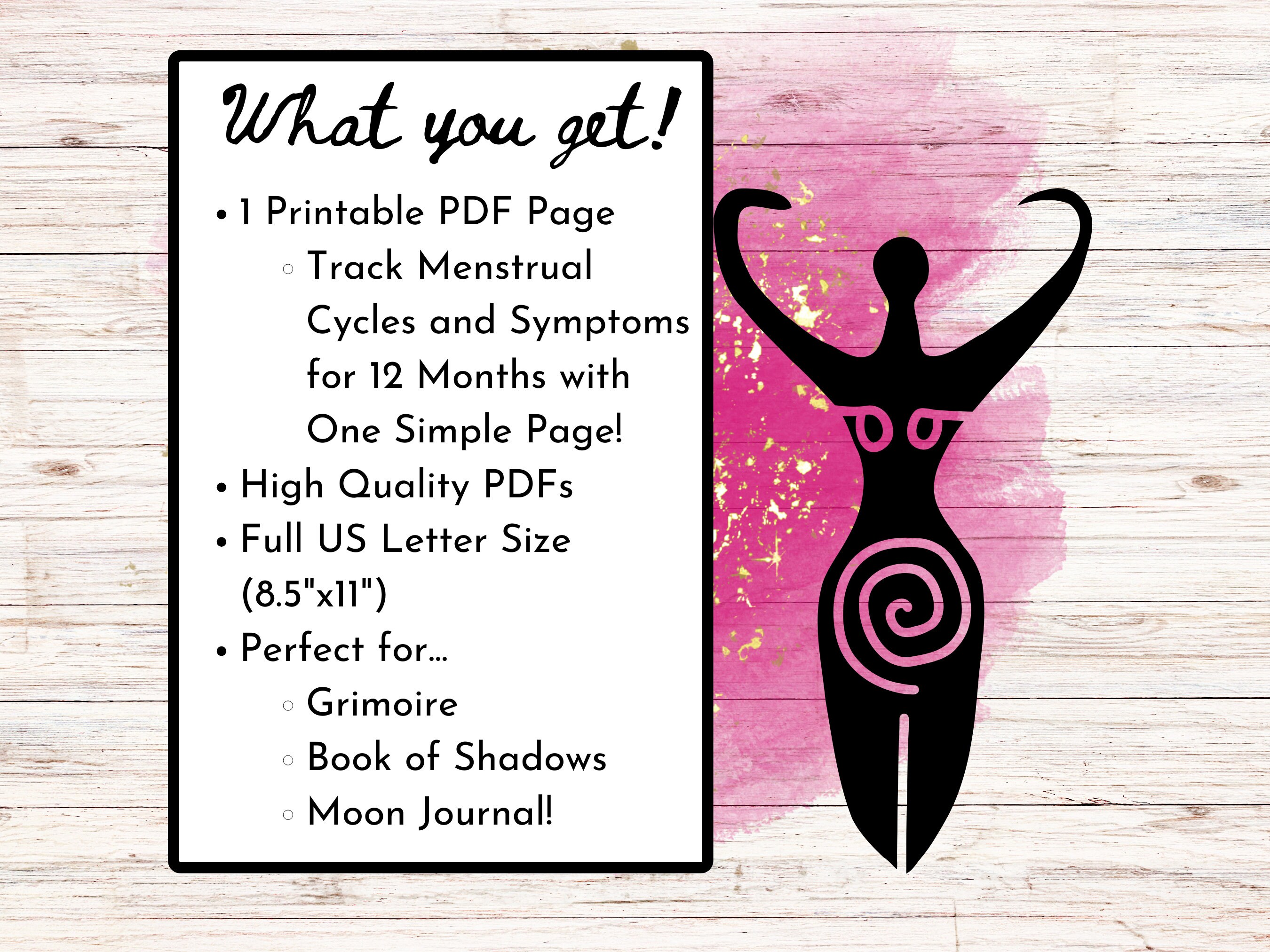 Period Tracker, Grimoire Pages, Period Journal, Period Planner ...