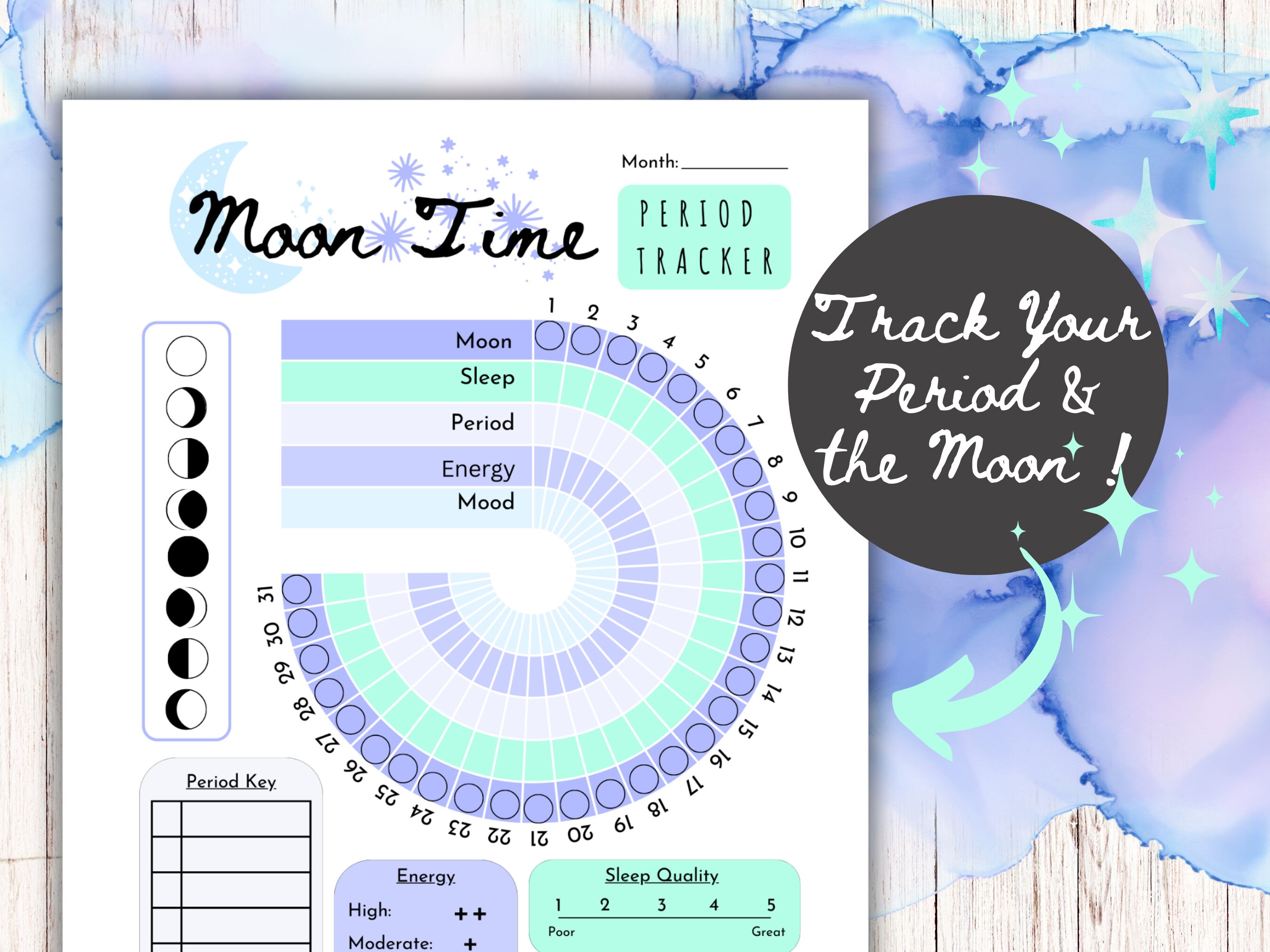 Period Tracker Grimoire Pages Period Journal Period - Etsy