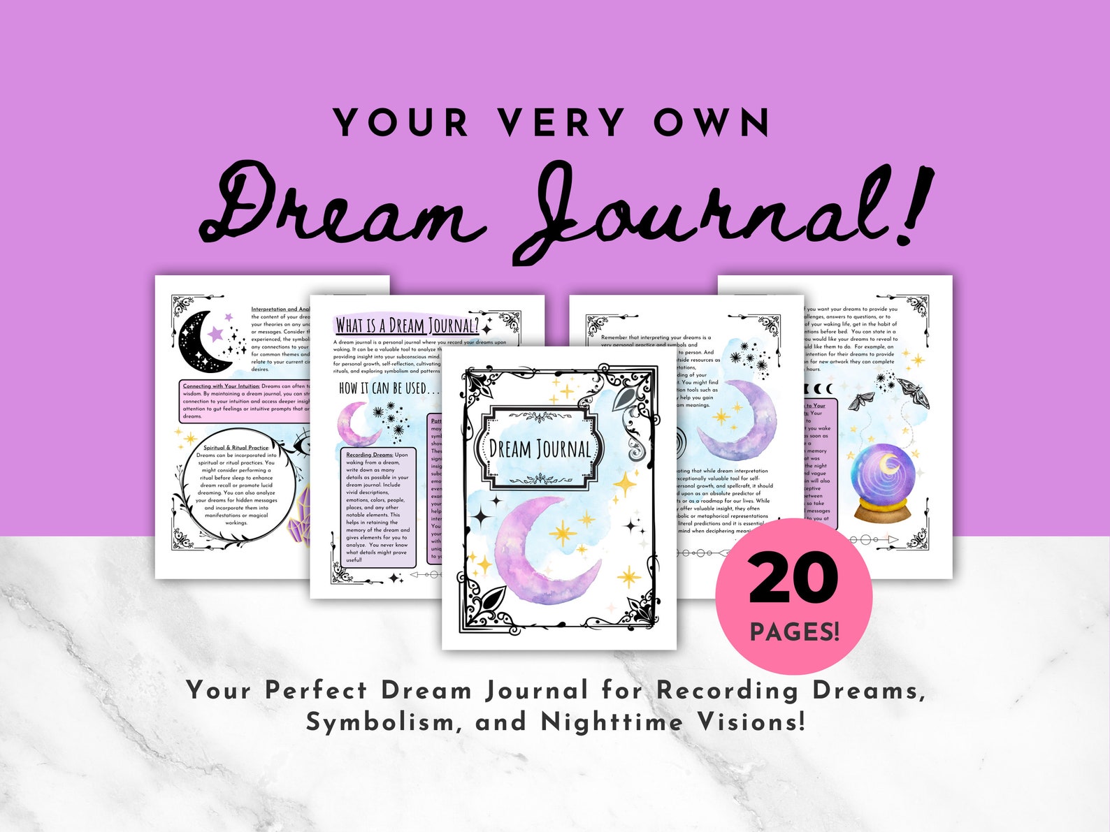 Dream Journal, Dream Notebook, Dream Analysis, Dream Interpretation ...
