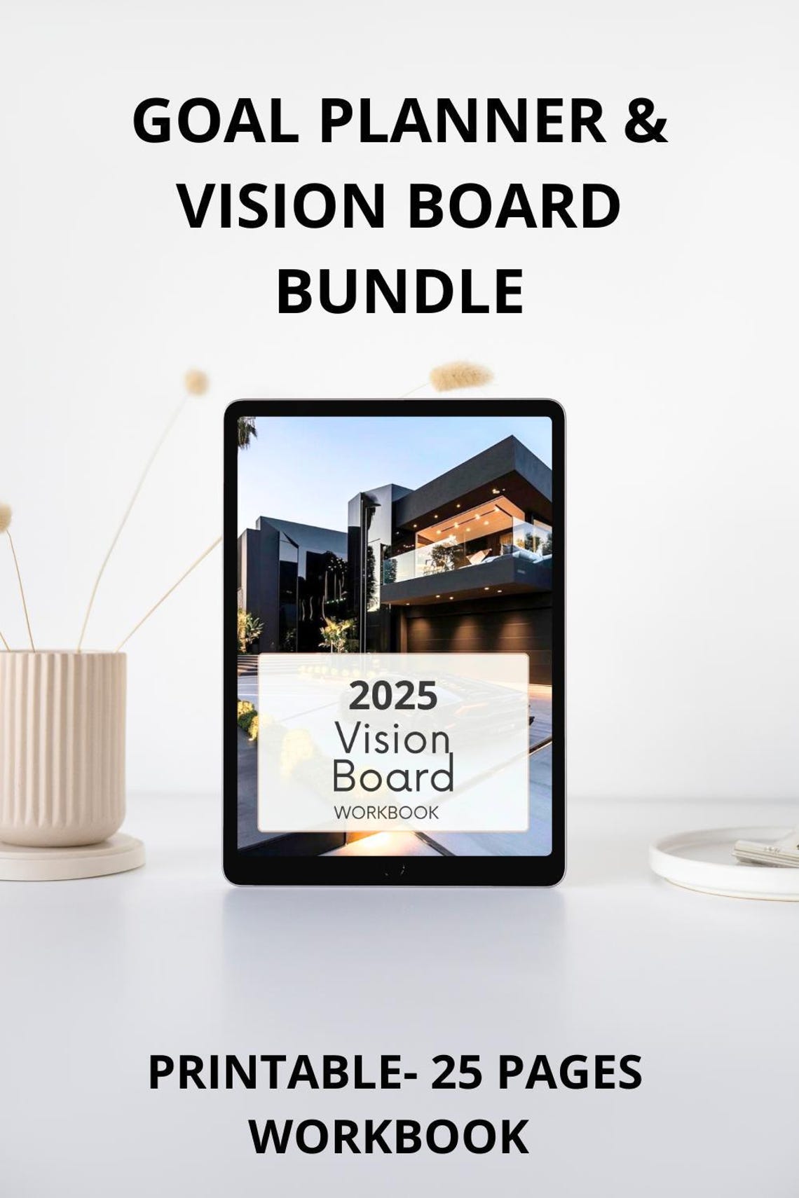 2025 Vision Board Printable PDF Manifest New Beginnings Mood Board for ...