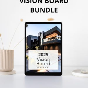 2025 Vision Board Printable PDF Manifest New Beginnings Mood Board for ...