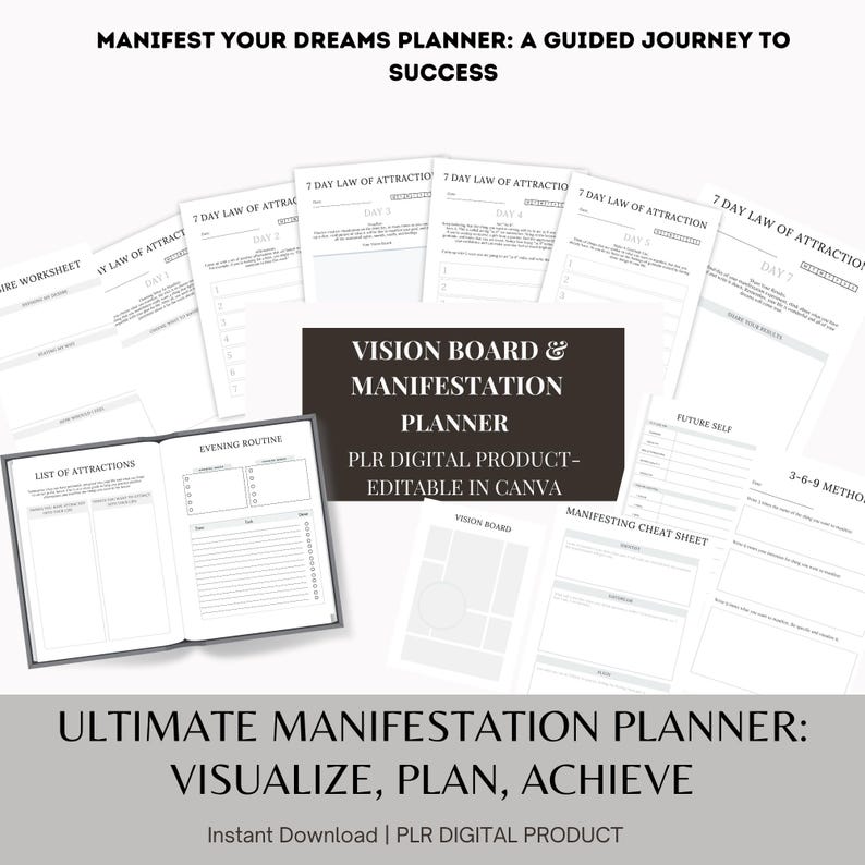 Vision Board Printable Planner Printable Journaling Pages Mental Health ...