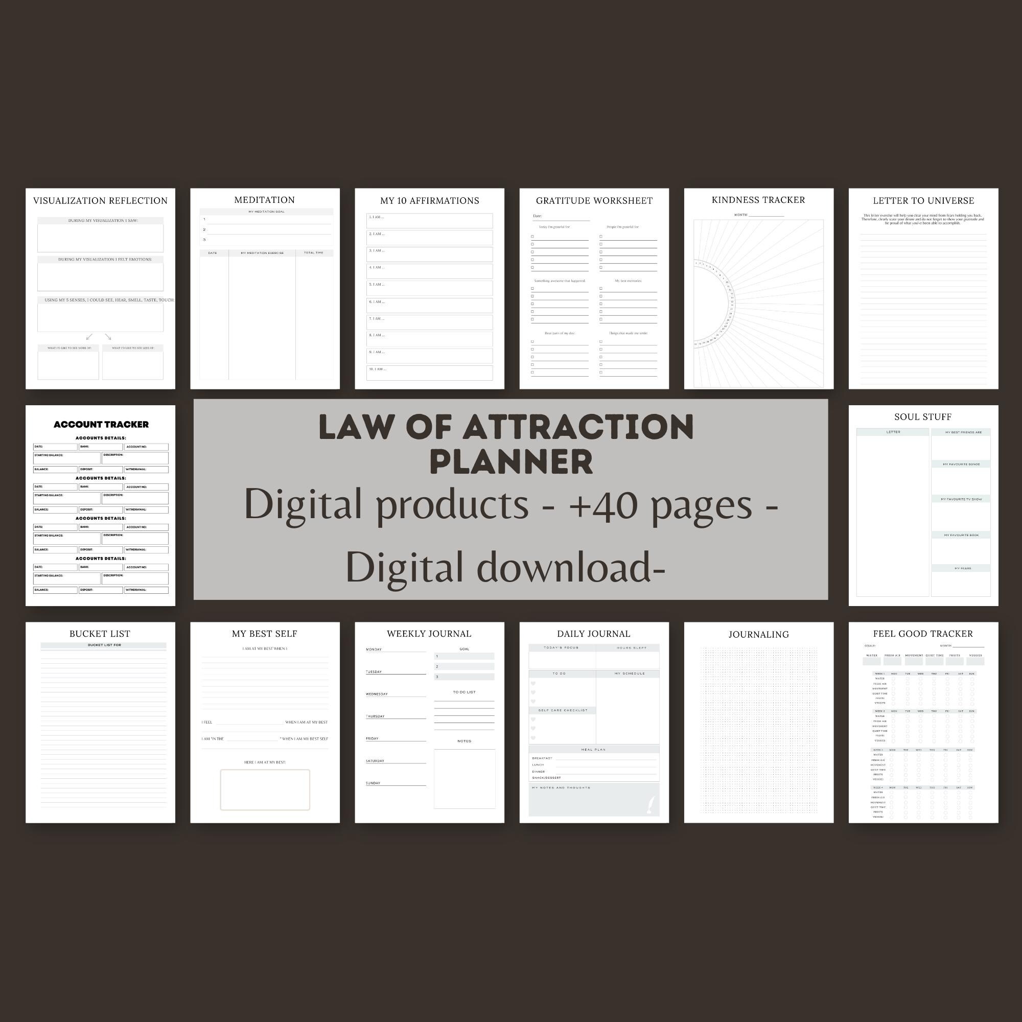 Vision Board Digital Printable Journaling Pages Mental Health Planner ...