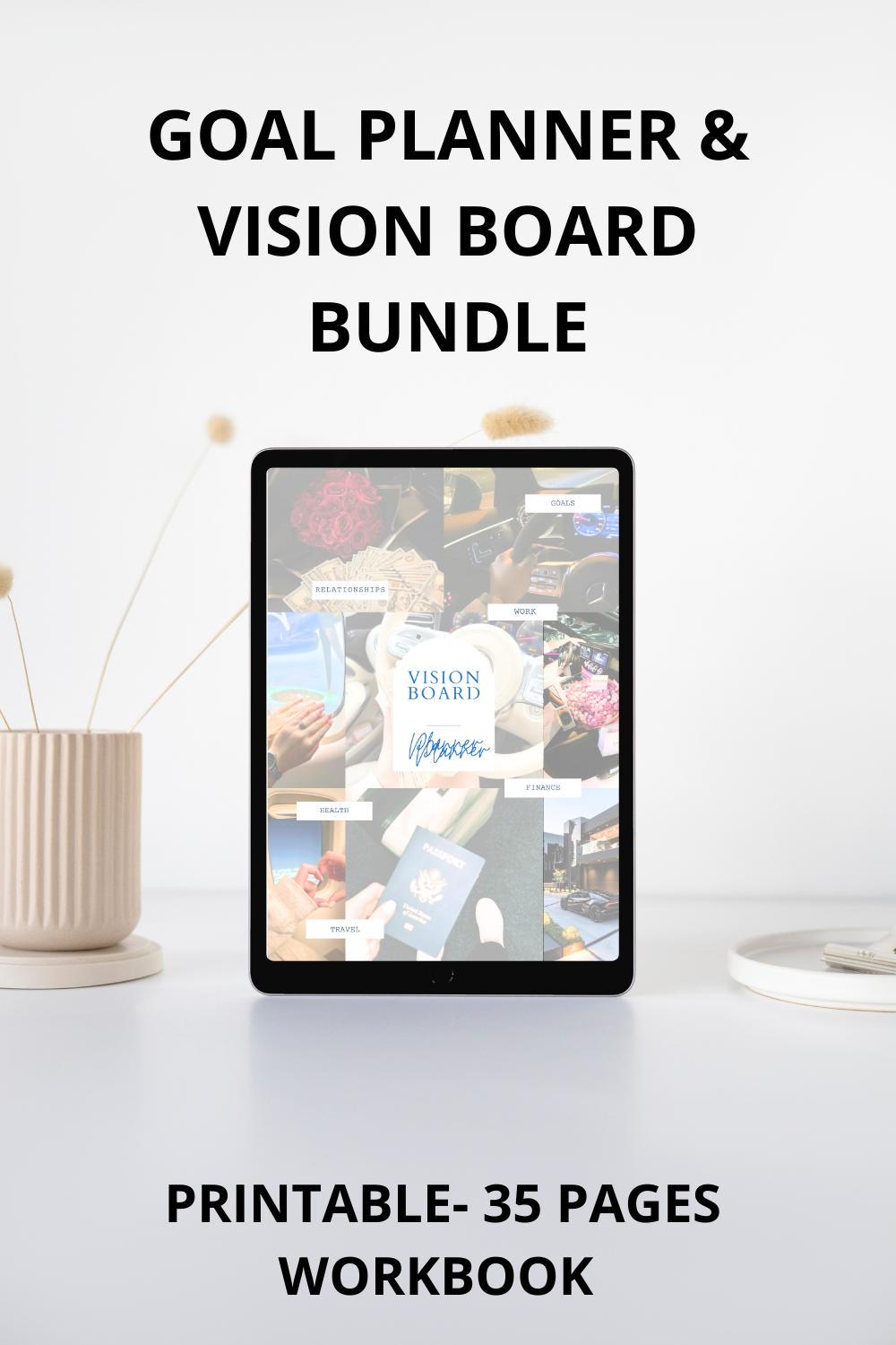 Vision Board Digital Printable Journaling Pages Mental Health Planner ...