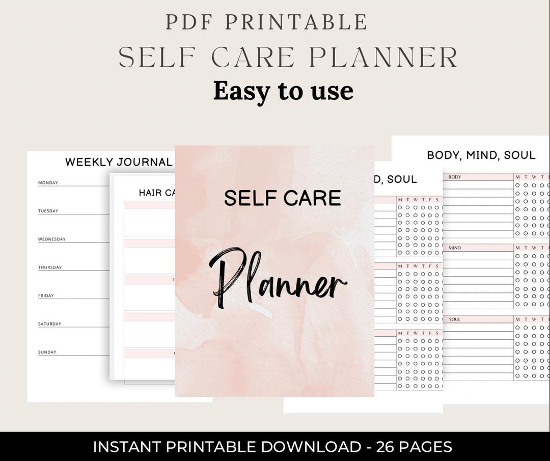 2025 Self Care Planner Mood Tracker Habit Tracker Daily Planner Vision ...