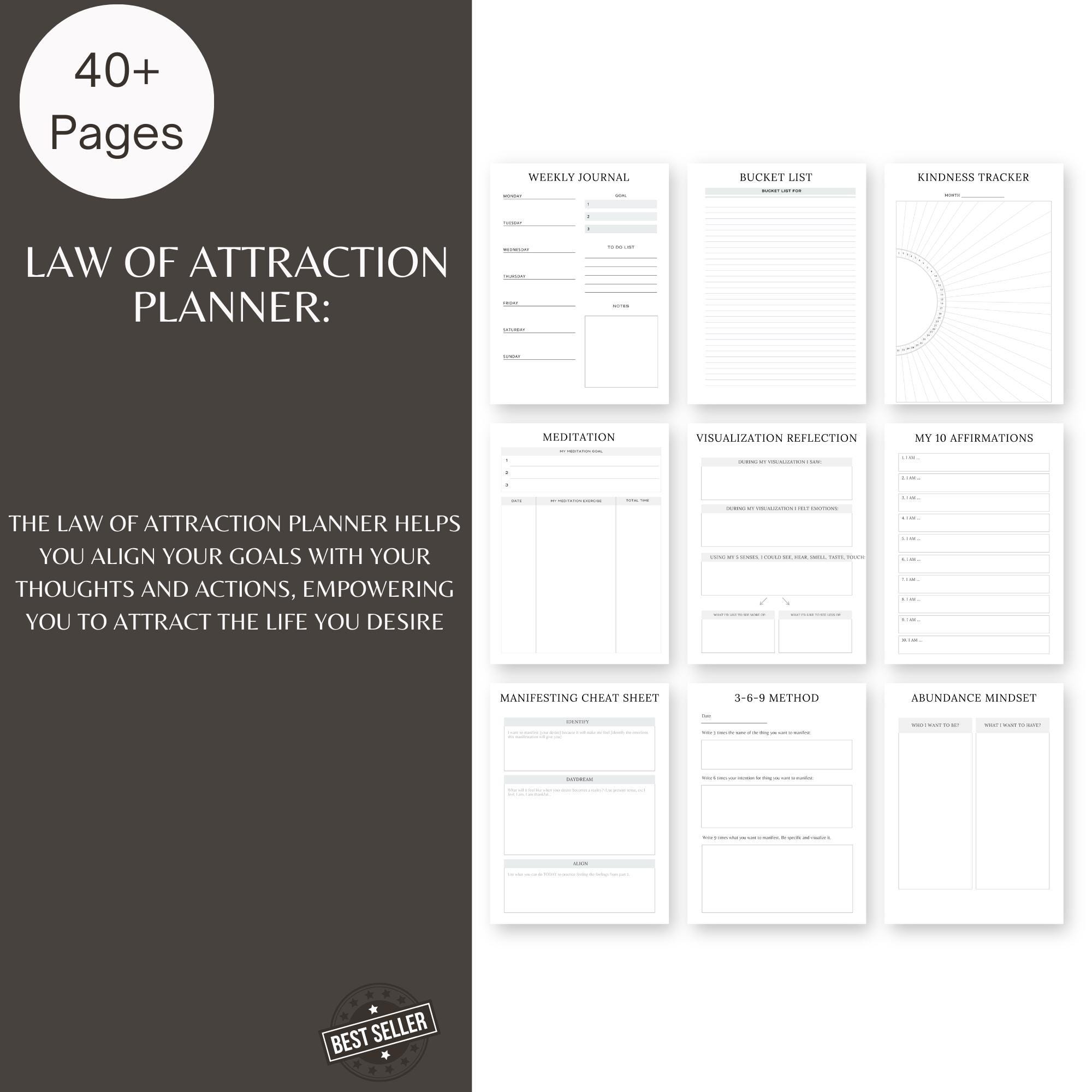 Vision Board Digital Planner Printable Journaling Pages Mental Health ...