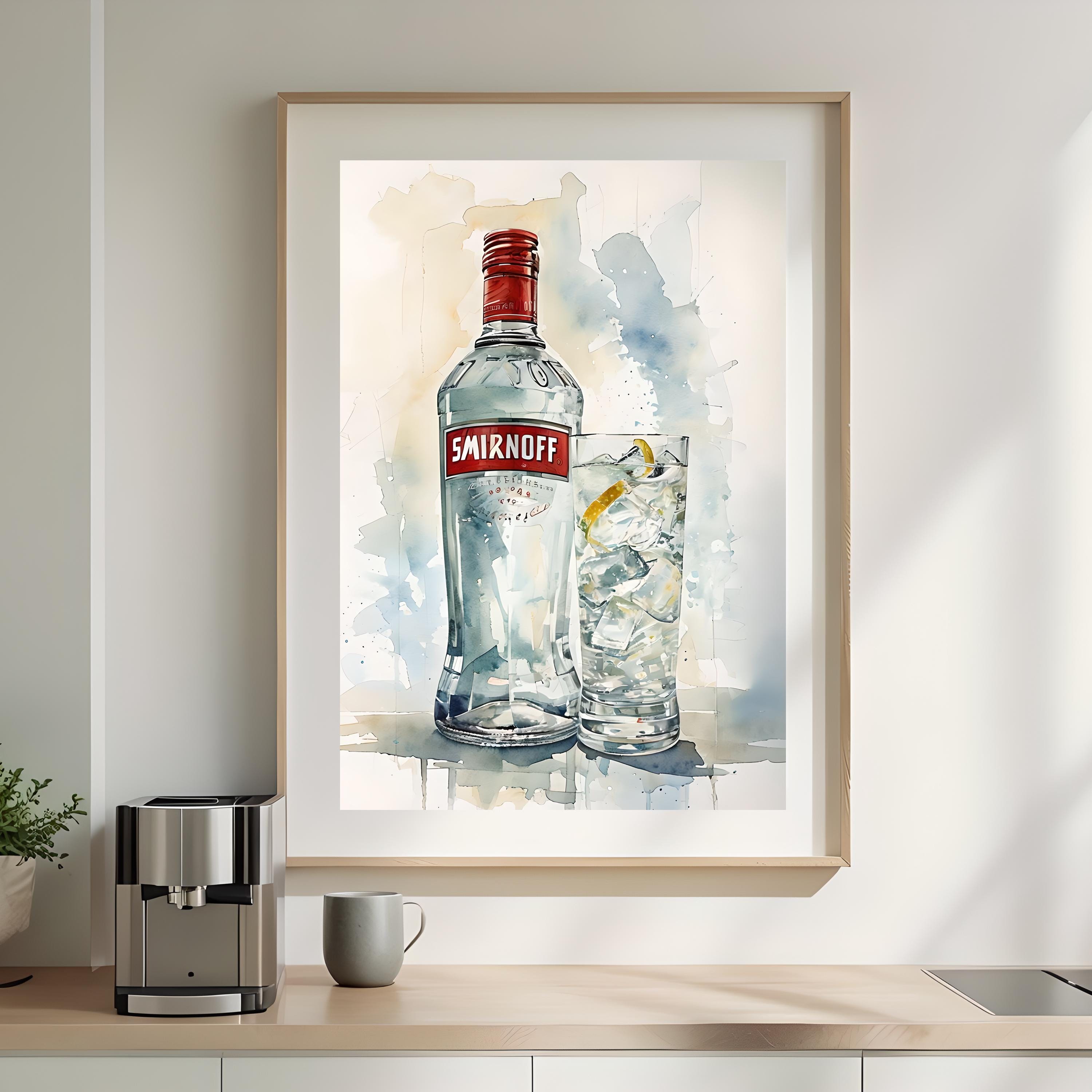 Smirnoff Vodka Watercolour Poster | Digital Download | Vodka Bottle ...