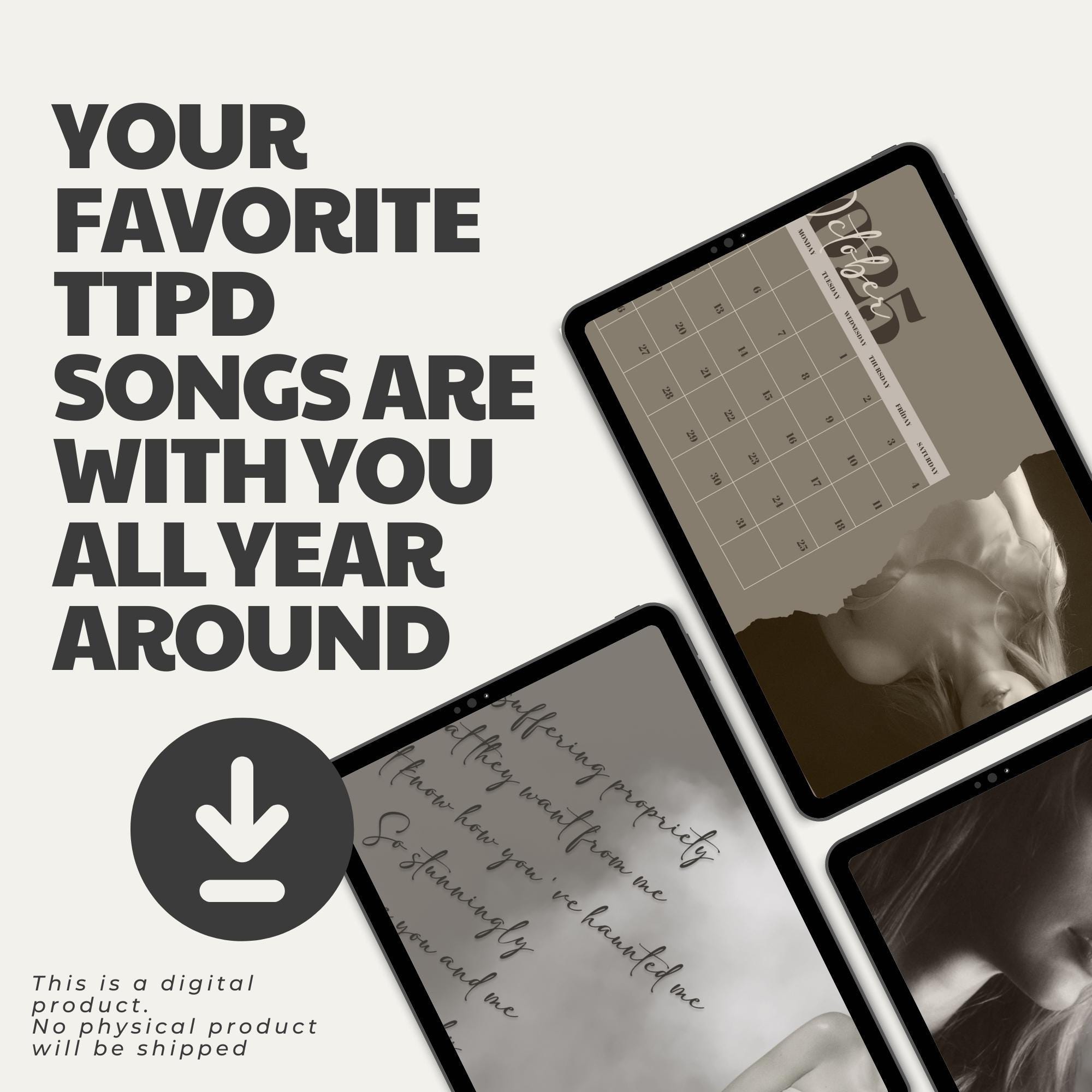 2025 Printable the Tortured Poets Department Calendar Desk Calendar ...