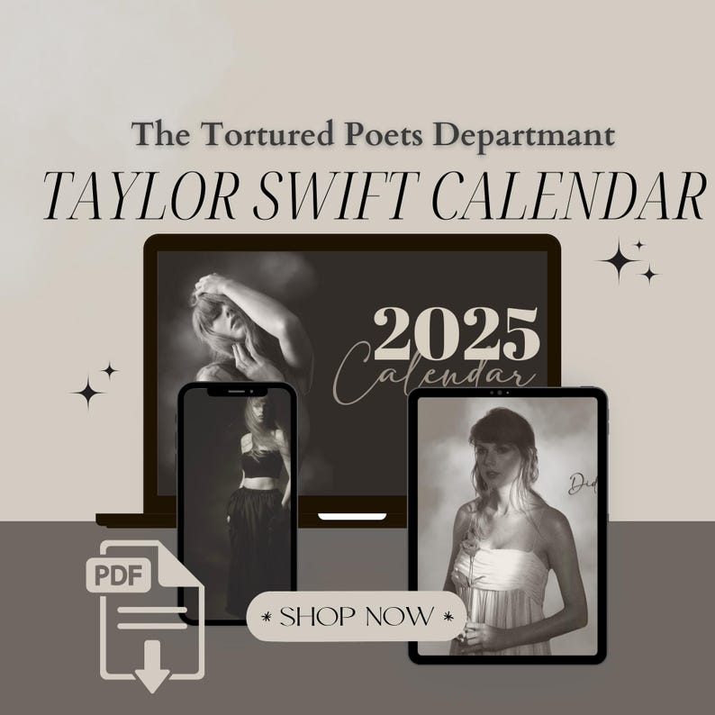 2025 Printable the Tortured Poets Department Calendar Desk Calendar ...