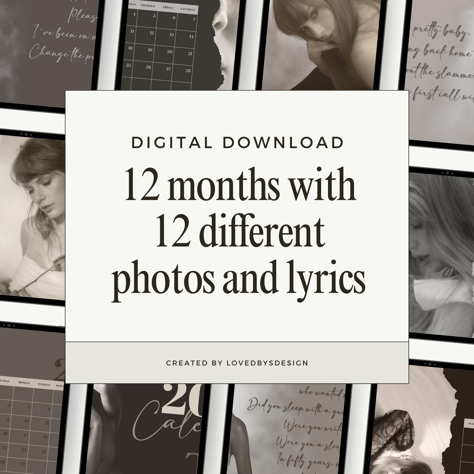 2025 Printable the Tortured Poets Department Calendar Desk Calendar ...