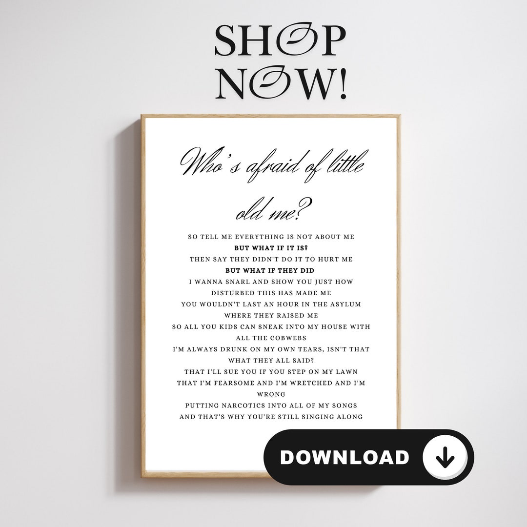 Taylor Swift the Tortured Poets Department Albüm Wall Decor,whos Afraid ...