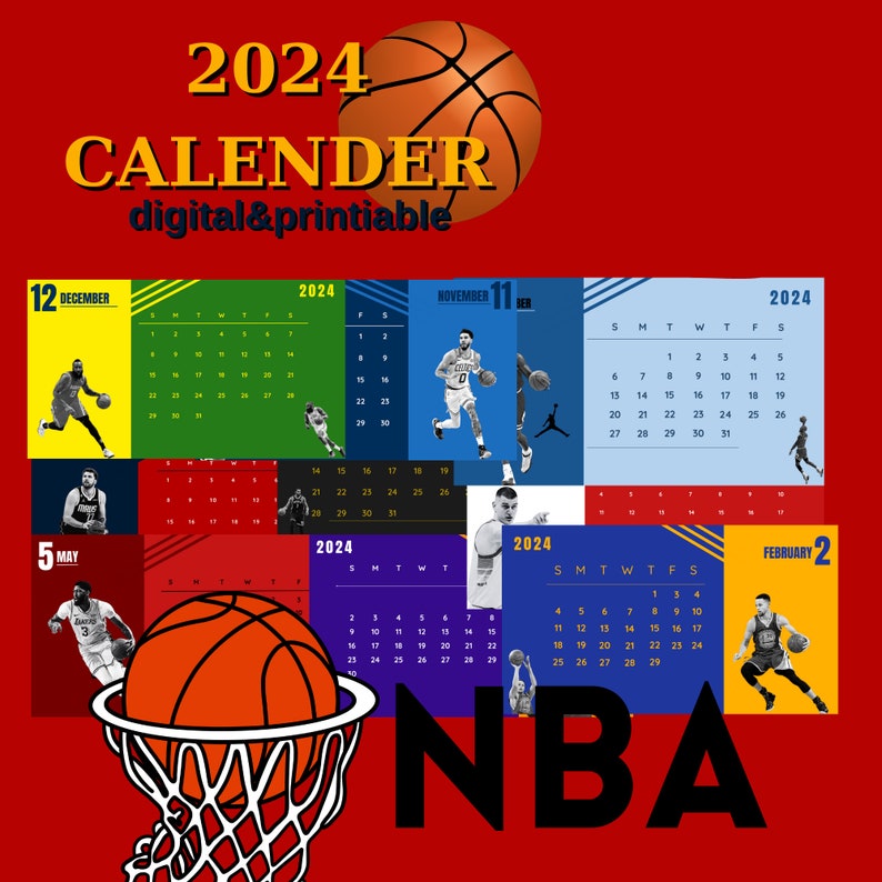 2024 DİGİTAL CALENDER NBA Legends Theme - Etsy
