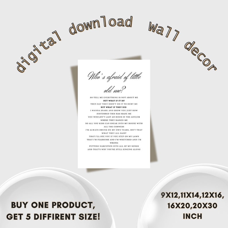 Taylor Swift the Tortured Poets Department Albüm Wall Decor,whos Afraid ...