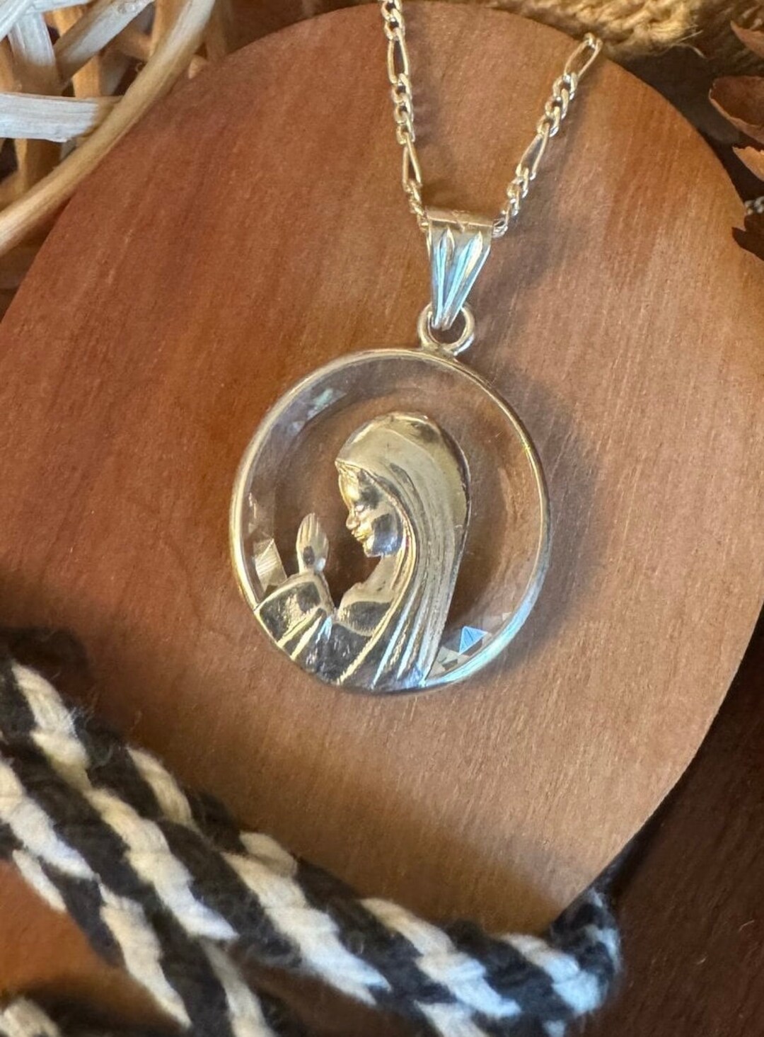 Young Blessed Mother Pendant 925 Sterling Silver Crystal – Catholic ...