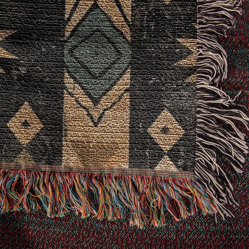 Aztec Blanket Southwest Gift for Cowboy Woven Blanket With Native ...