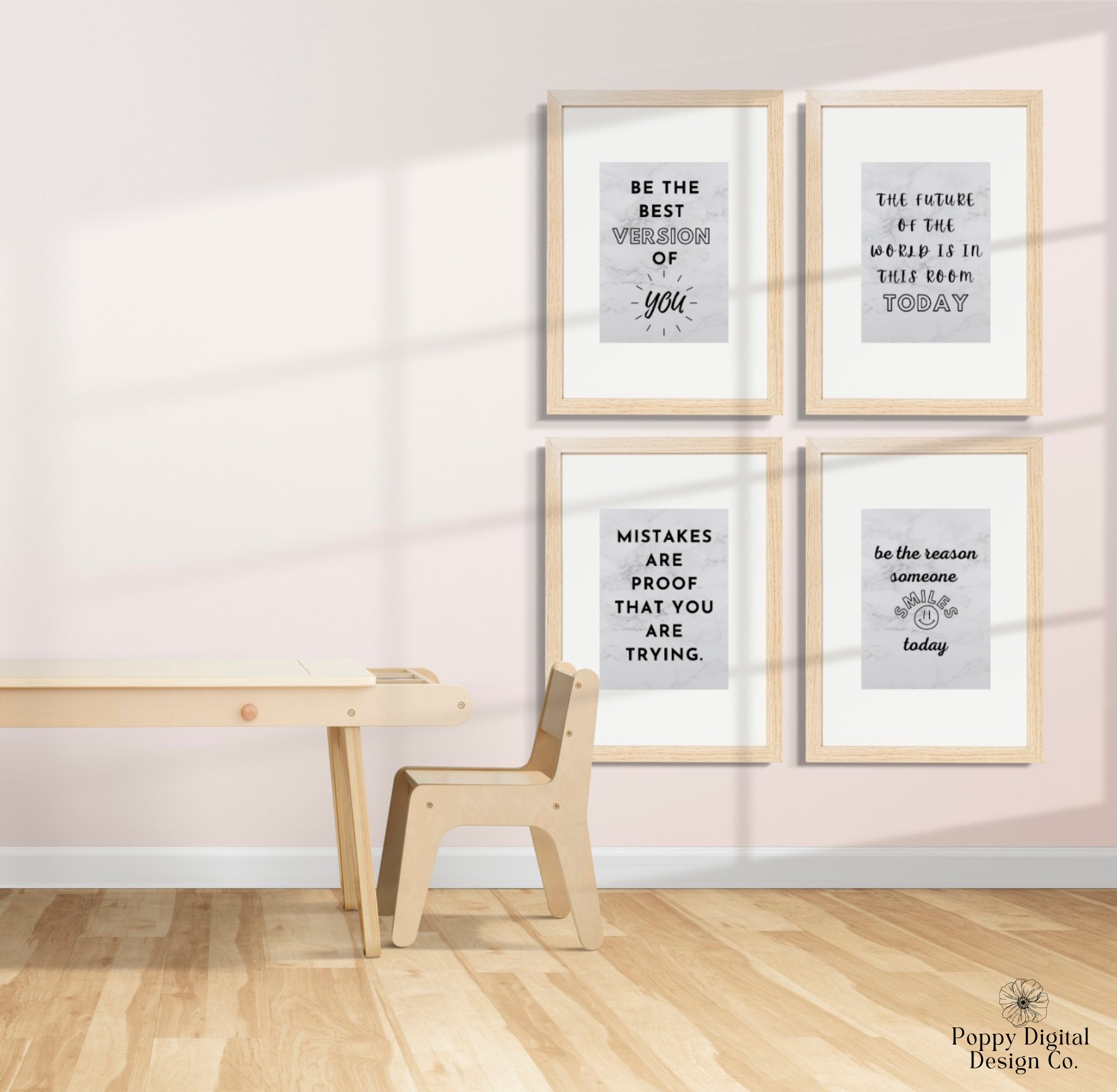 Editable Marble Inspirational Classroom and Playroom Wall Decor (set of ...