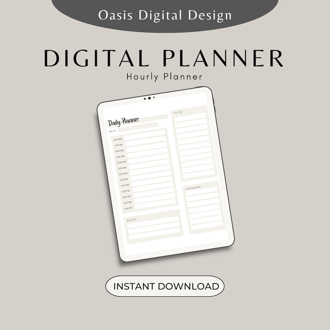 Digital Daily Planner With Hourly Timeslots - Stay Organized and ...