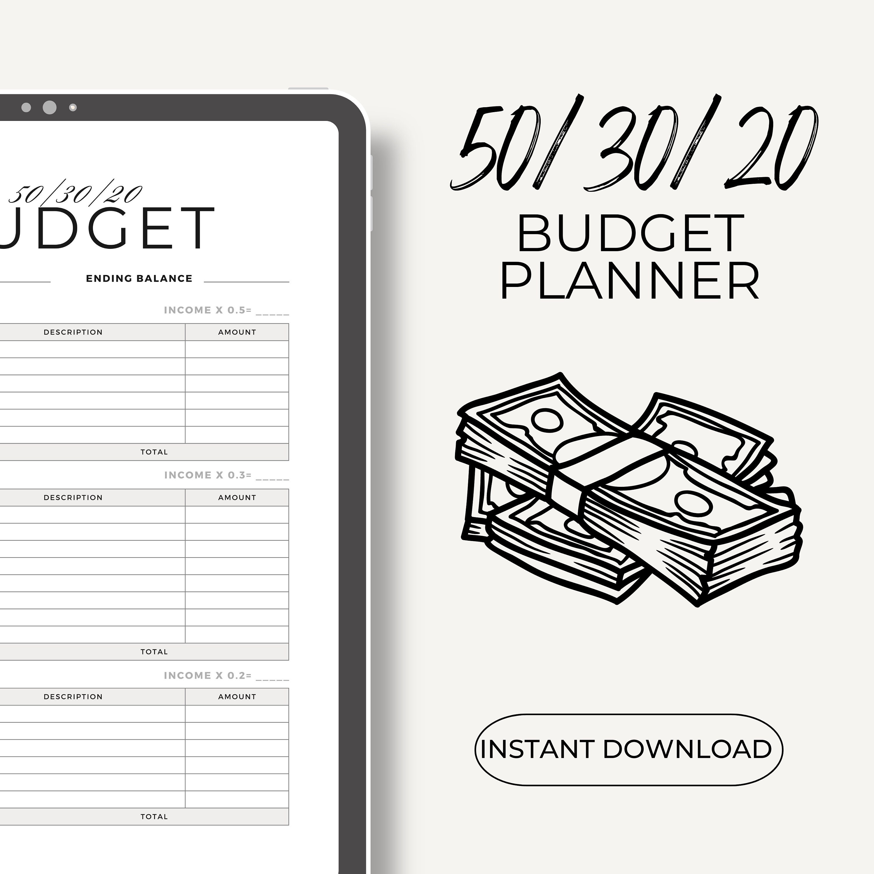 50/30/20 Budget Planner Digital Download - Take Control of Your ...