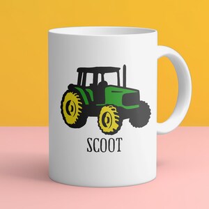 Custom Tractor Mug Green Tractor Gift for Kid Personalized Tractor ...