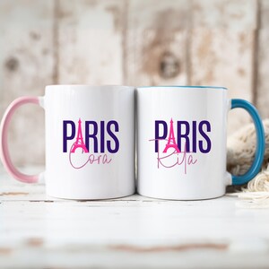 Custom Paris Mug Eiffel Tower Gift Paris Name Mug Paris City Walk Gift ...