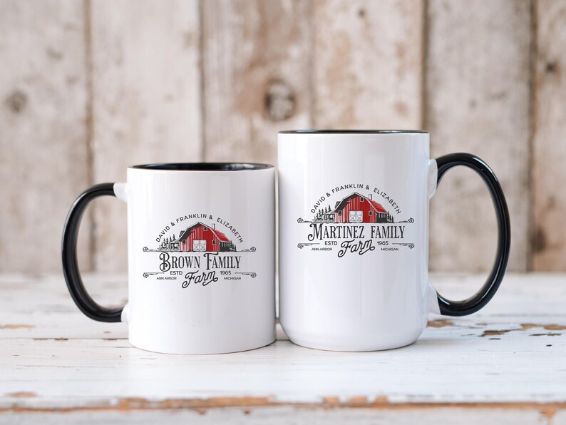 Custom Red Barn Mug Personalized Farm Mug Red Barn Family Farm Gift ...