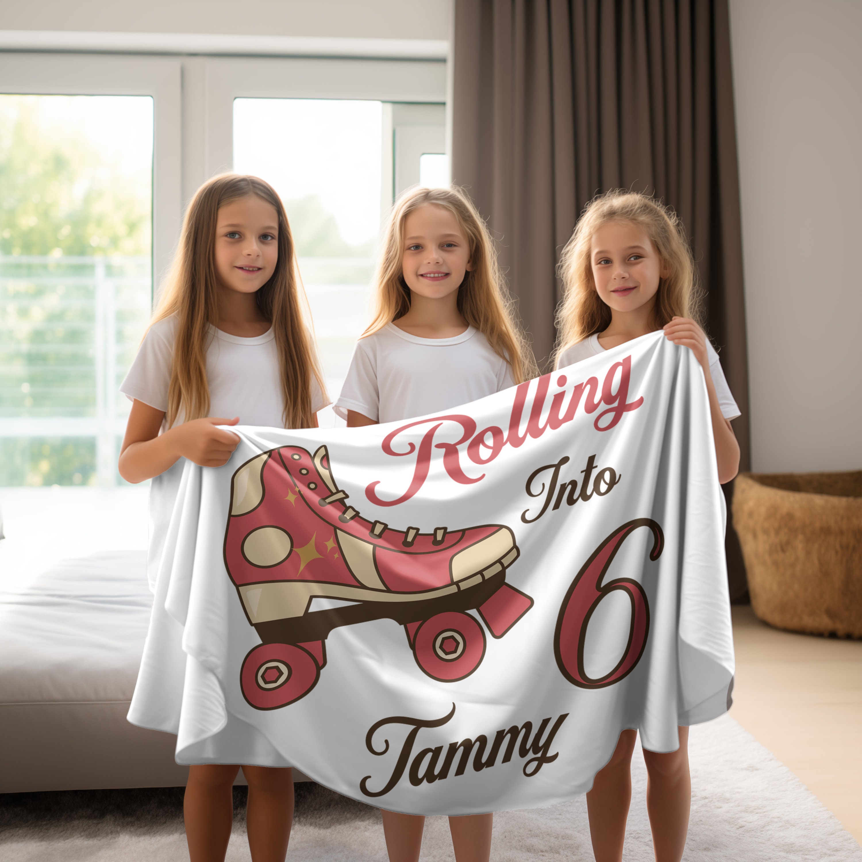 Custom Roller Skate Blanket Roller Skating Gift for Birthday Kid ...