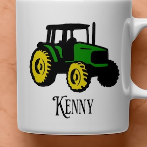 Custom Tractor Mug Green Tractor Gift for Kid Personalized Tractor ...