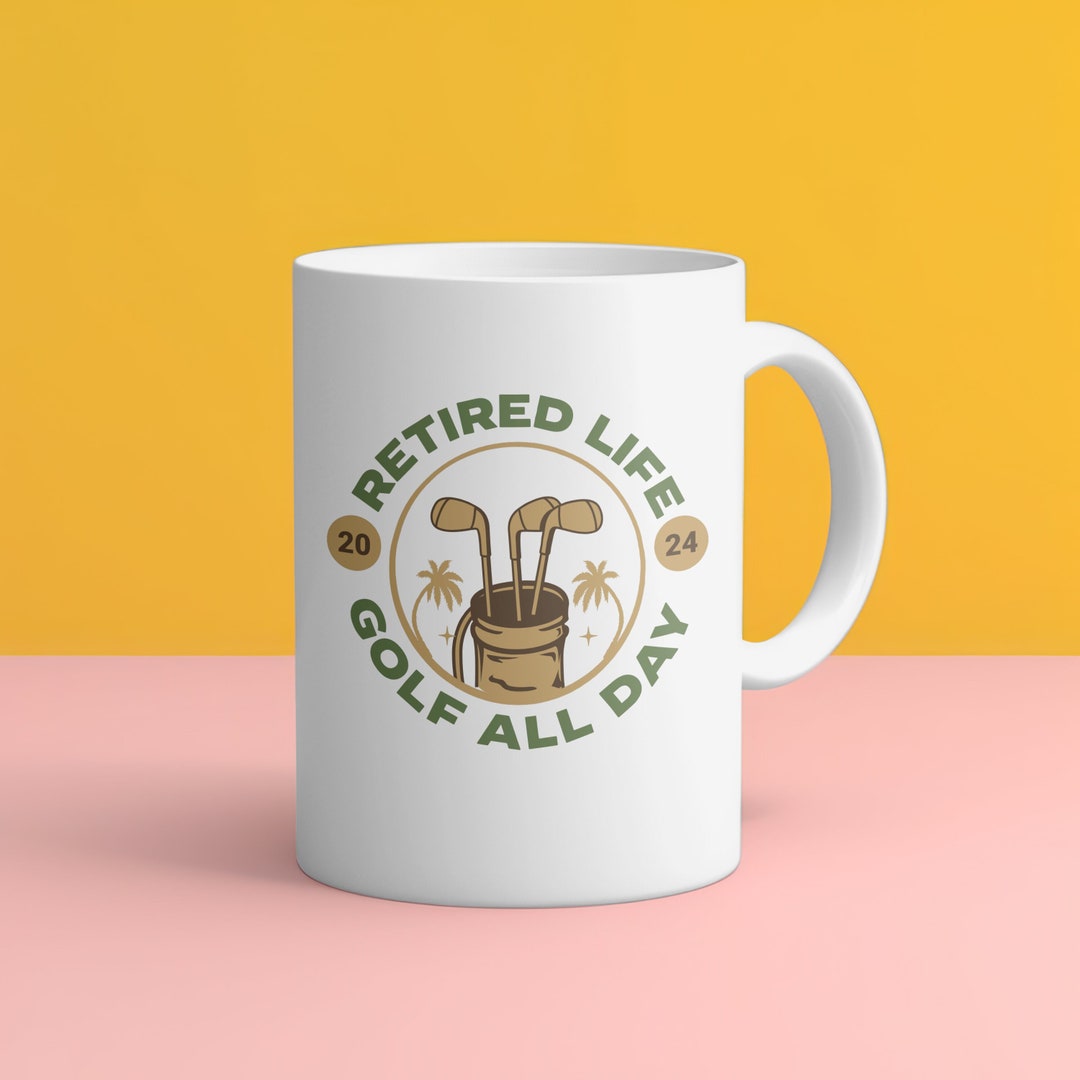 Custom Golf Mug Golf Retirement Gift for Dad Retired Golf Gift for Golf ...