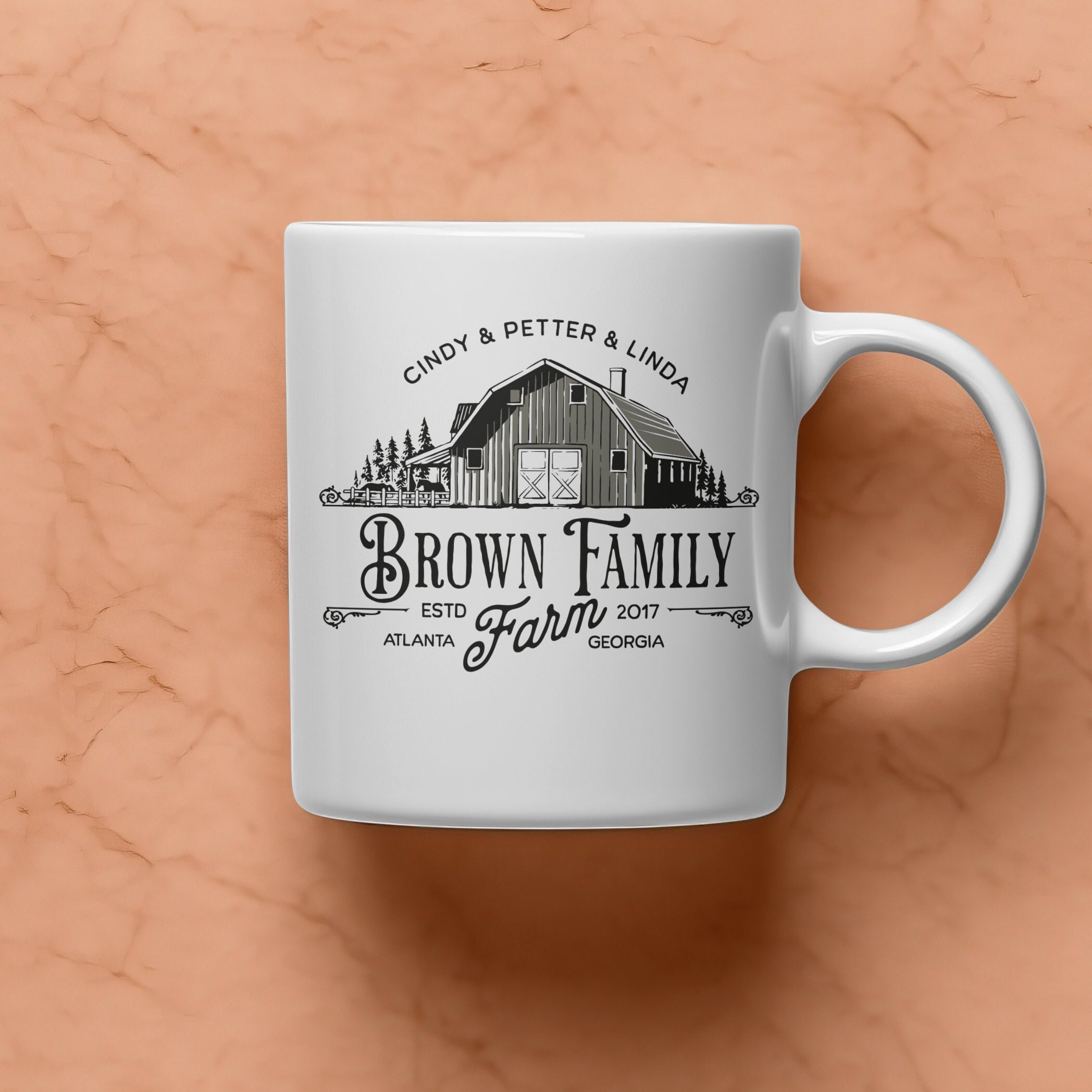 Custom Grey Barn Mug Gray Barn Farm Gift Family Farm Gift Farm Family ...