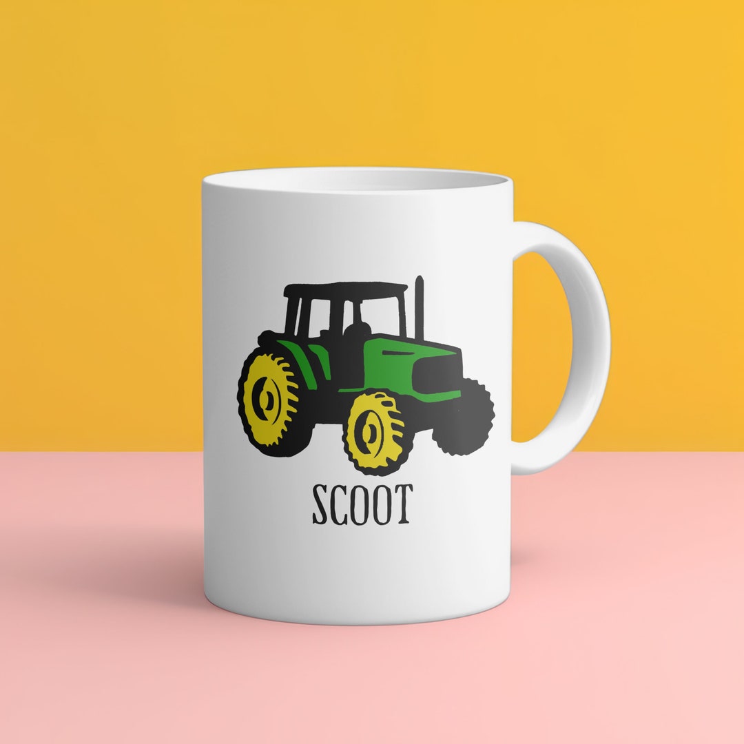 Custom Tractor Mug Green Tractor Gift for Kid Personalized Tractor ...