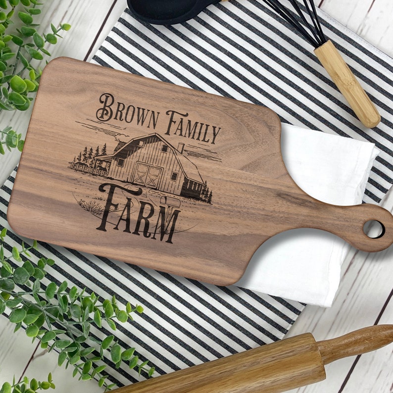 Custom Barn Cutting Board Farm Gift Farm Barn Personalized Family Farm ...