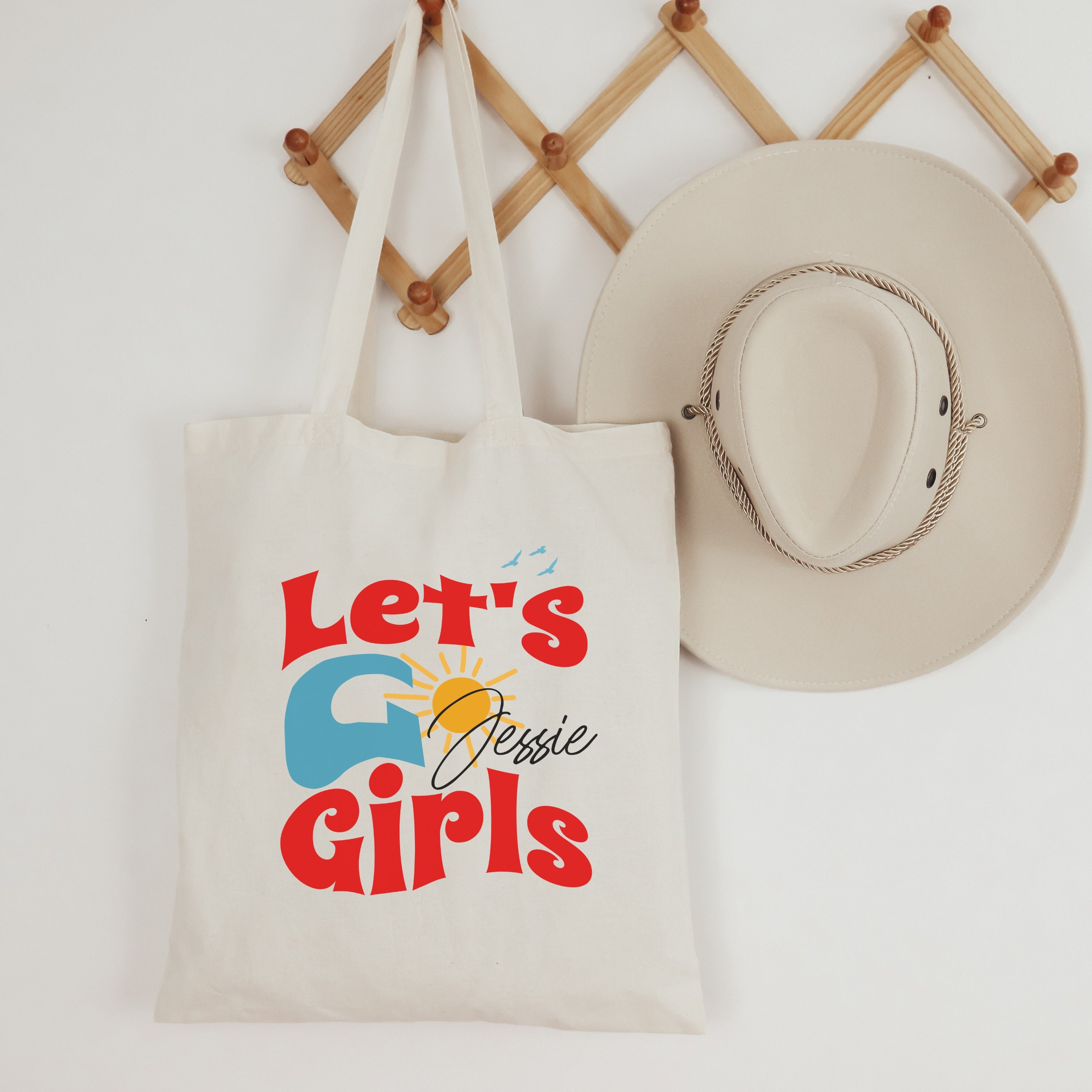 Personalized Lets Go Girl Tote Girl Trip Gift Girl Party Favor Teen ...