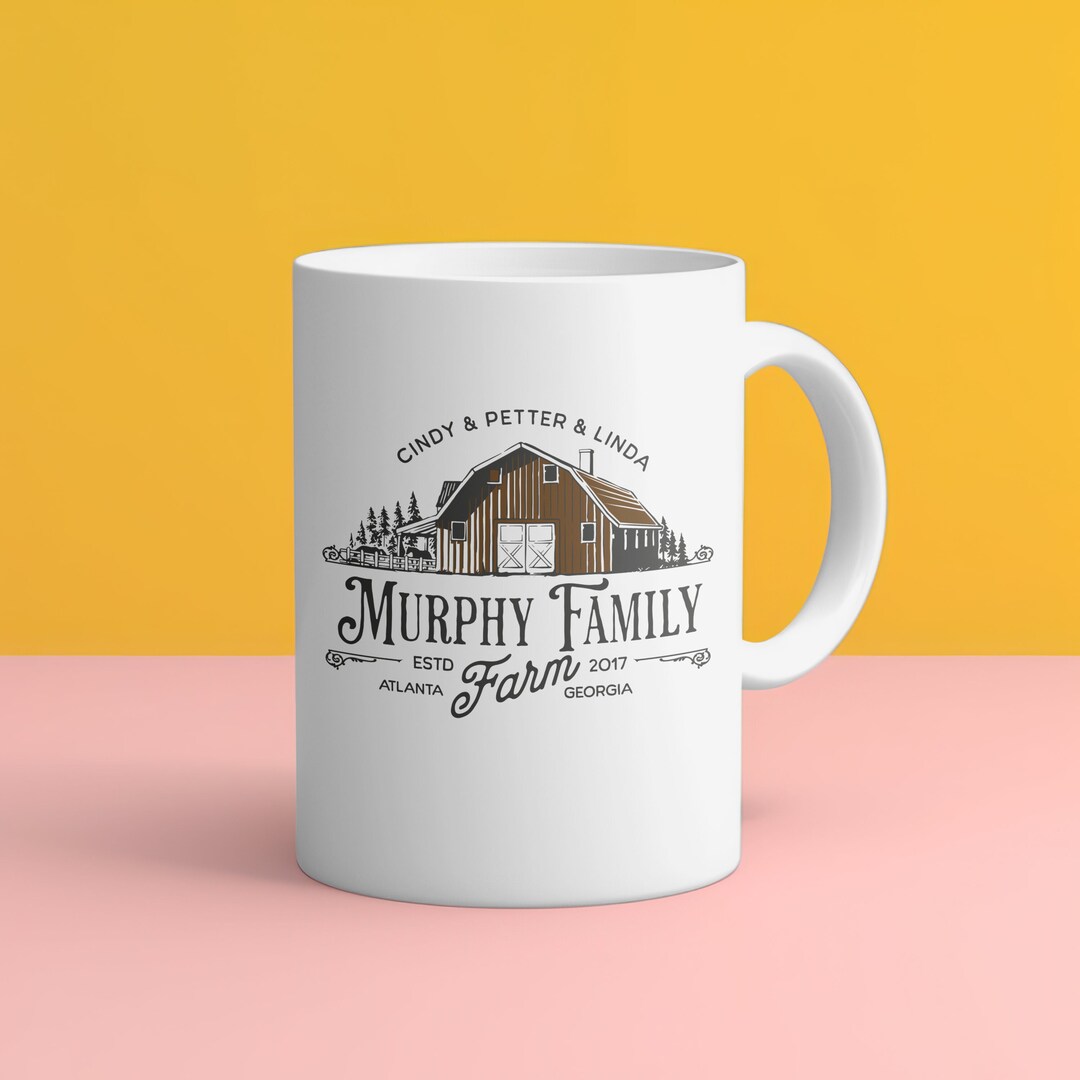 Personalized Brown Barn Mug Family Farm Gift Barn Brown Farm Gift Barn ...
