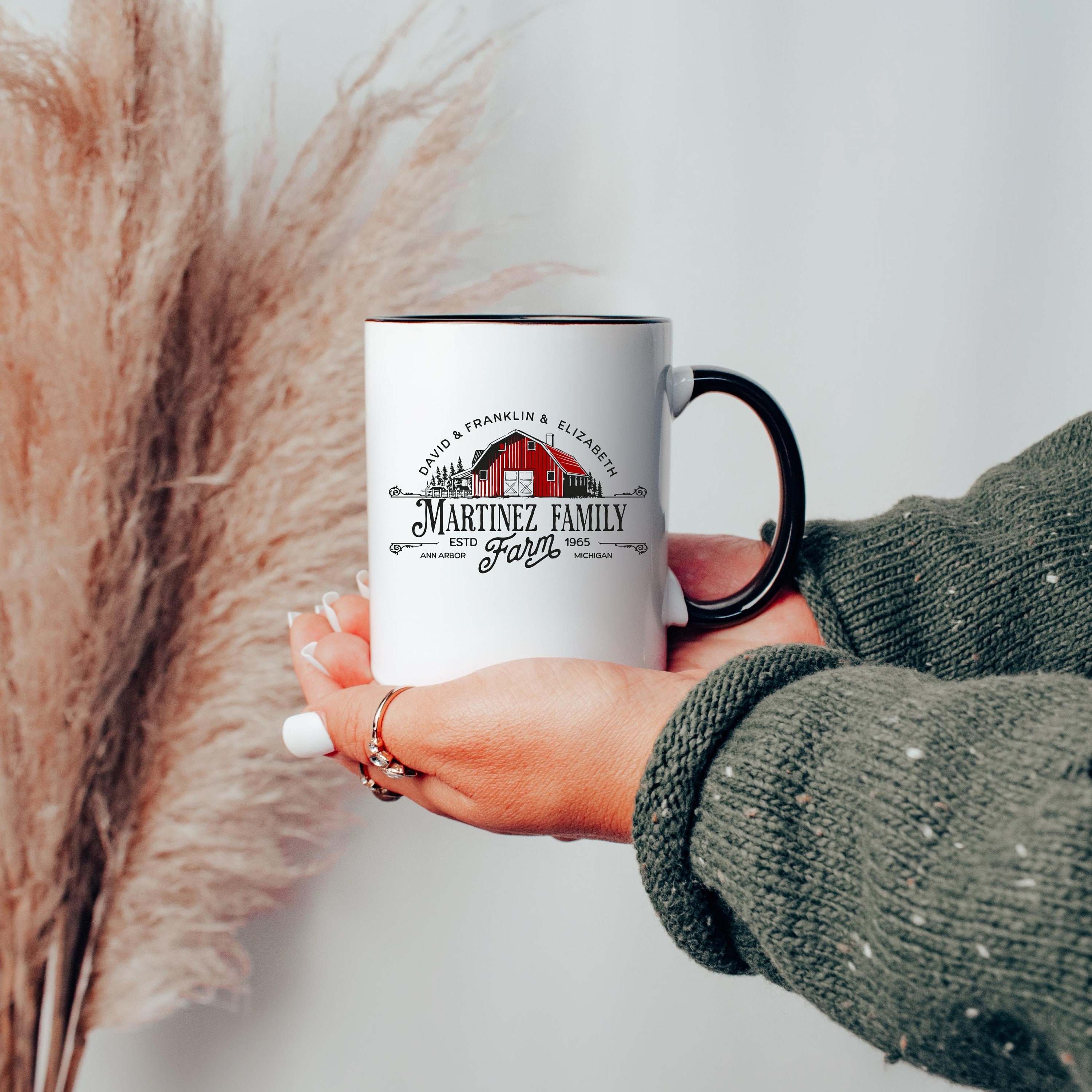 Custom Red Barn Mug Personalized Farm Mug Red Barn Family Farm Gift ...
