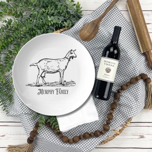 Goat Dinner Plate Goat Custom Plate Family Gift Goat Lover Plate ...
