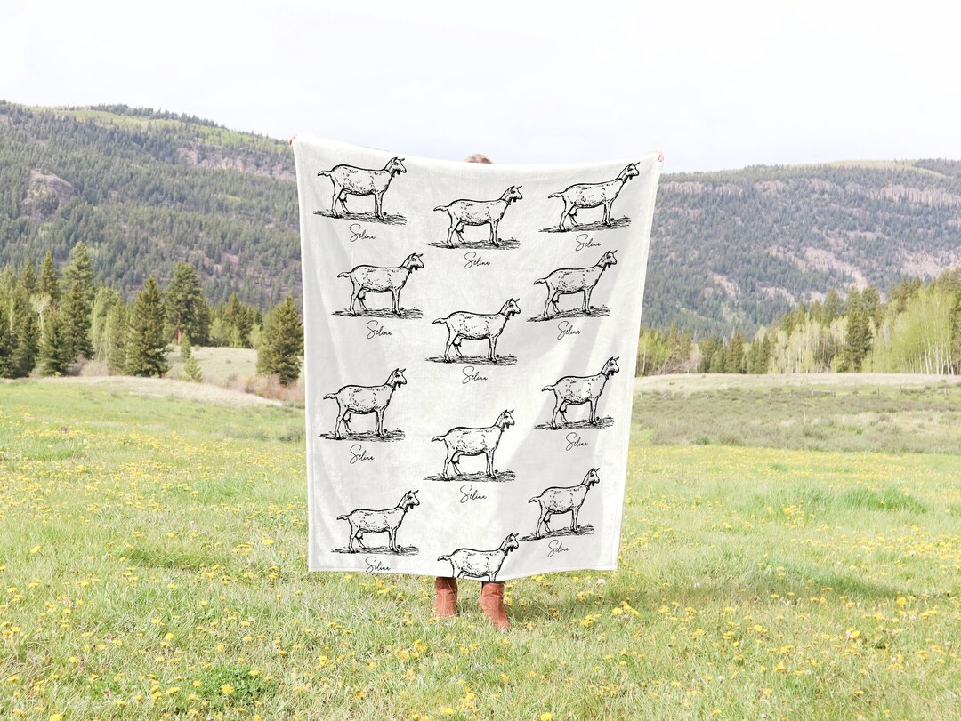 Personalized Goat Gift Goat Blanket Goat Custom Name Gift Farm Blanket ...