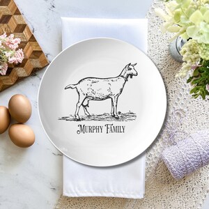 Goat Dinner Plate Goat Custom Plate Family Gift Goat Lover Plate ...