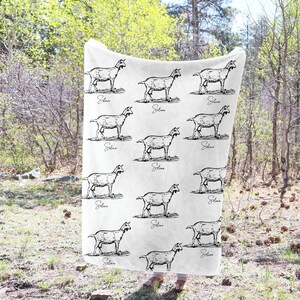 Personalized Goat Gift Goat Blanket Goat Custom Name Gift Farm Blanket ...