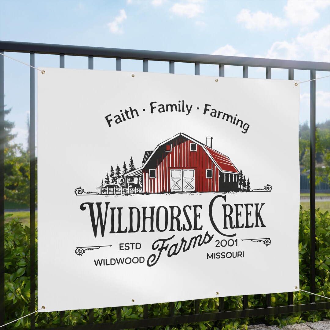Custom Red Barn Farm Banner Party Personalized Ranch Banner Wedding ...