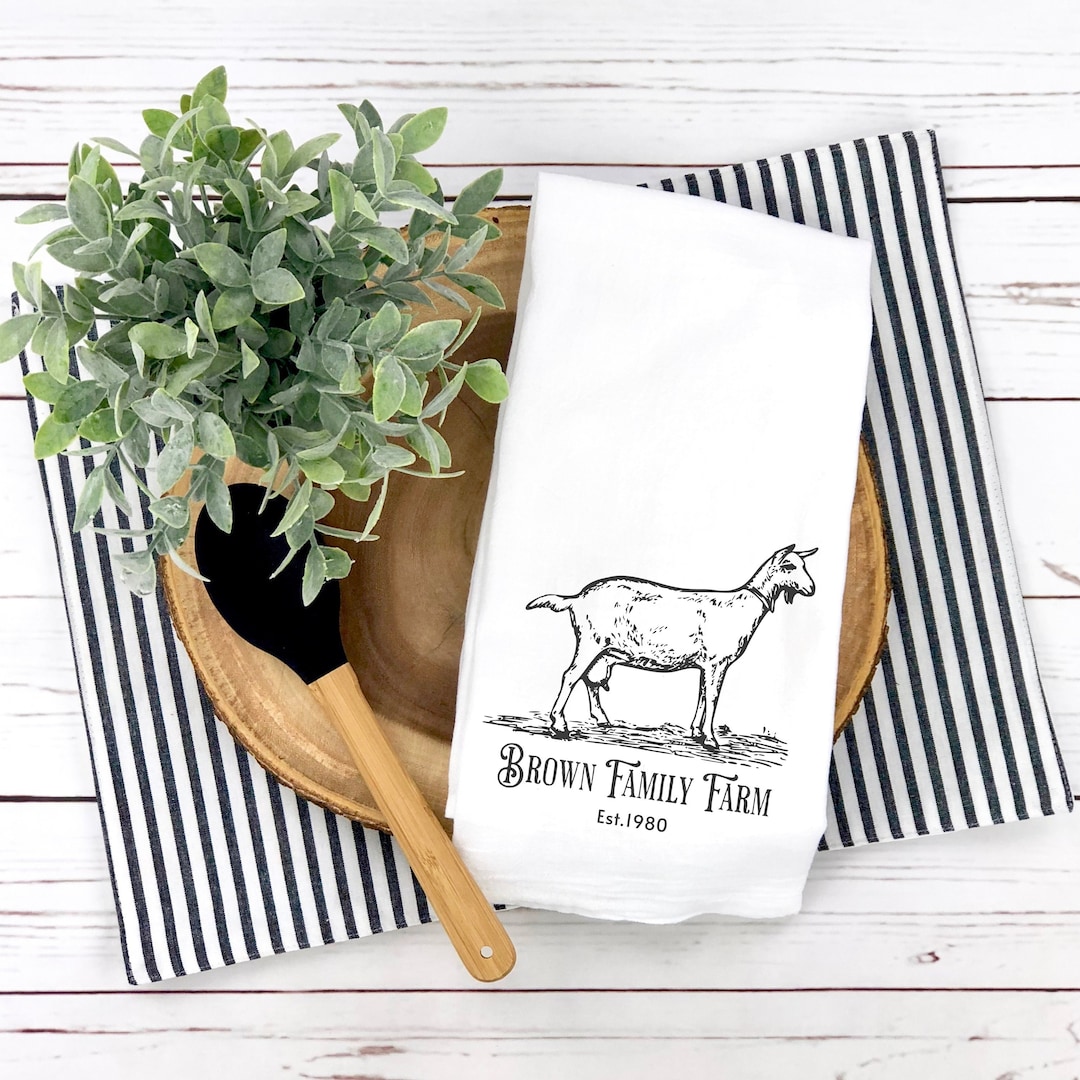 Personalized Goat Tea Towel Goat Gift Custom Goat Kitchen Gift ...