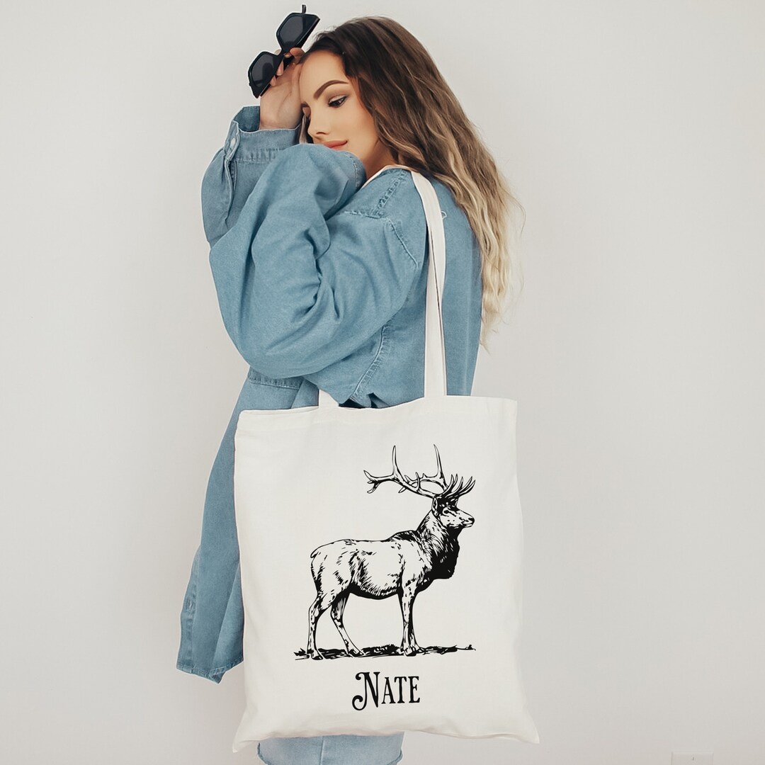 Custom Reindeer Tote for Grandma Deer Lover Gift Farm Tote Bag for Deer ...