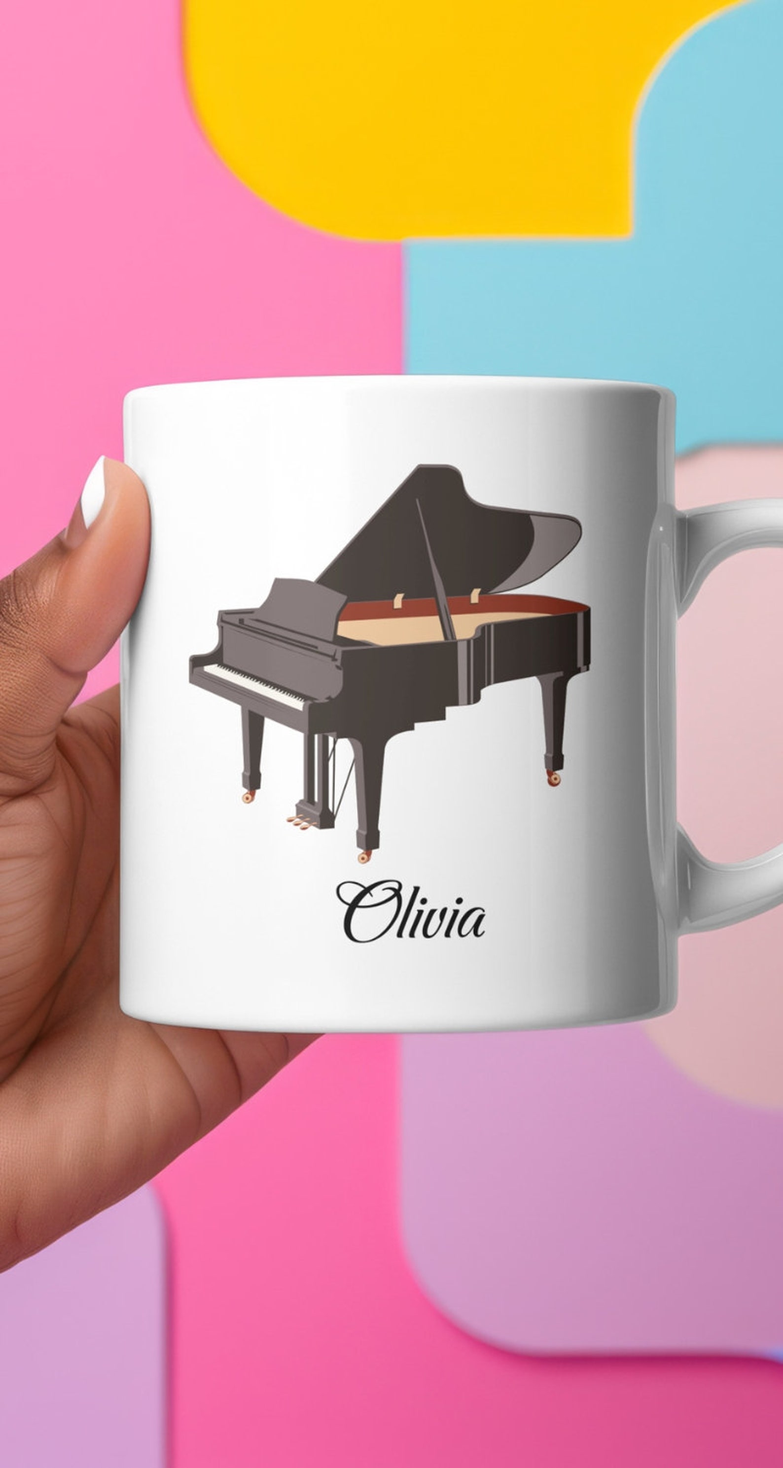 Personalized Grand Piano Mug, Pianist Gift - Etsy