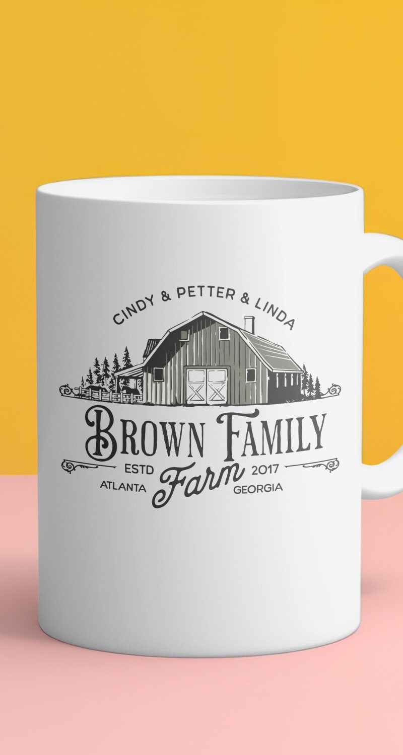 Custom Farmhouse Barn Mug, Family Farm Gift - Etsy