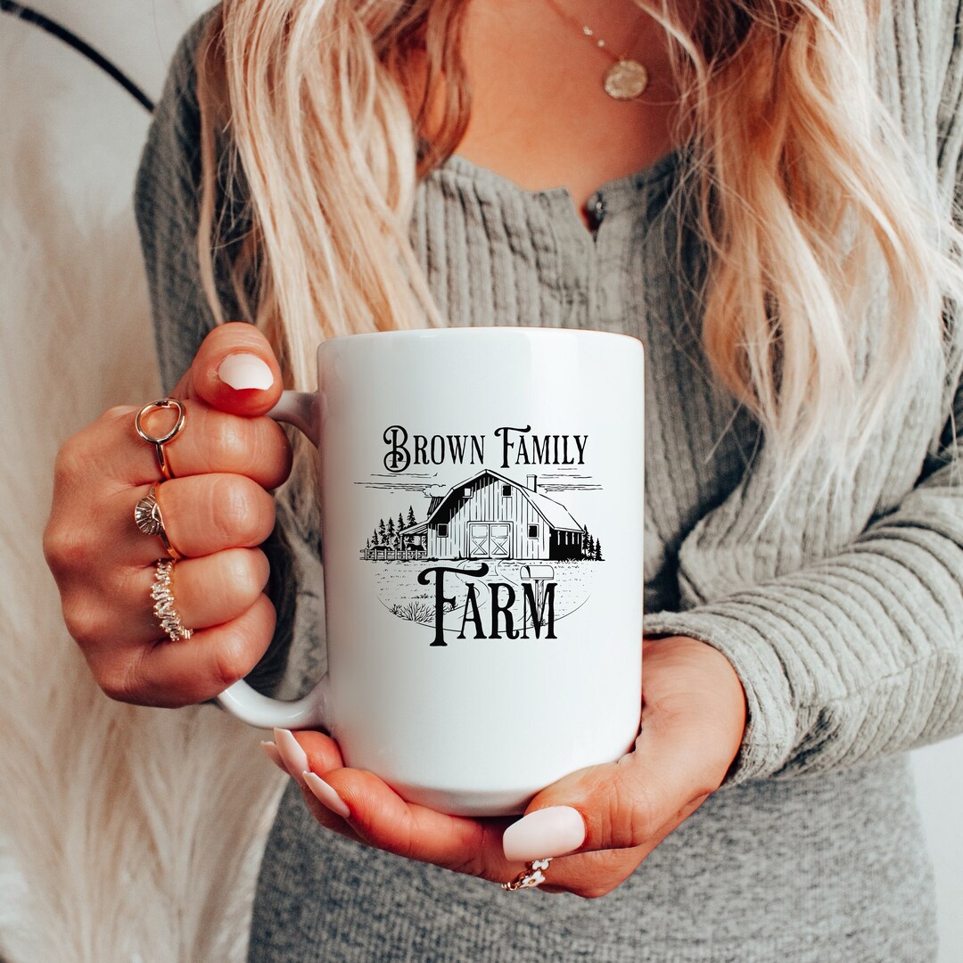 White Barn Mug White Barn Farm Gift Custom Farm Family Mug Farm White ...