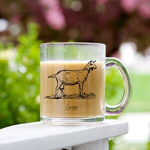 Custom Goat Glass Mug Goat Gift Personalized Goat Mug Glass Goat Lover ...