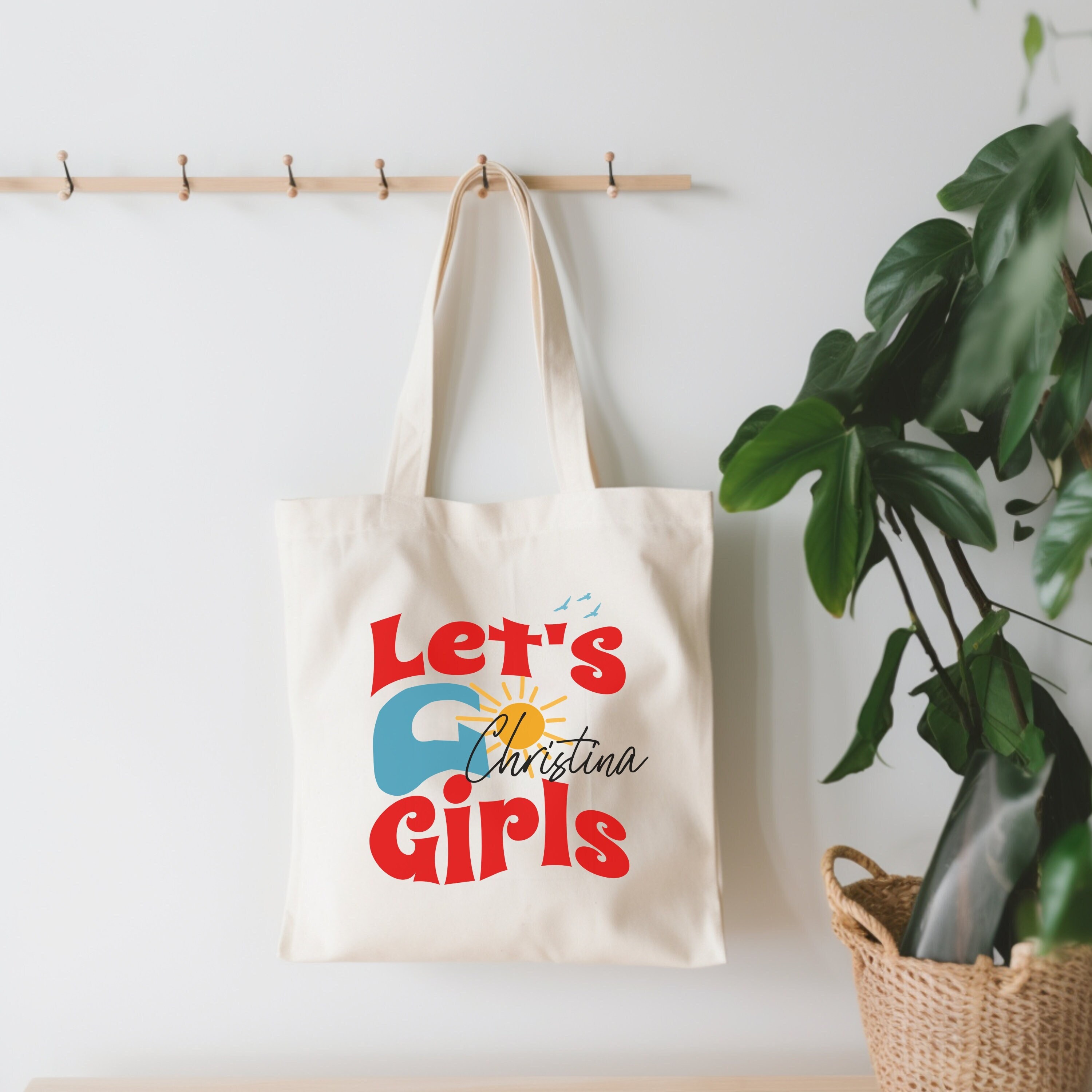 Personalized Lets Go Girl Tote Girl Trip Gift Girl Party Favor Teen ...