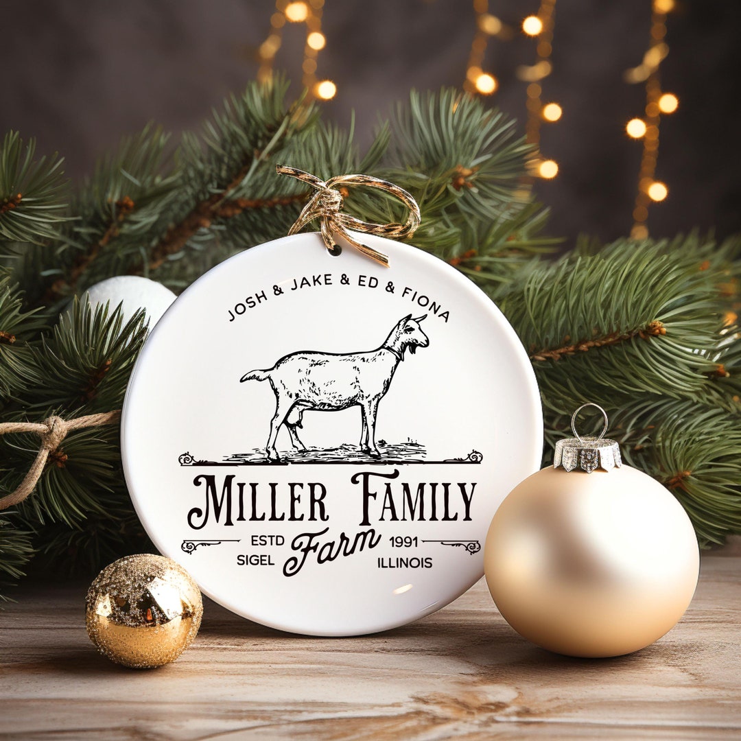 Personalized Goat Ornament Goat Farm Ornament Christmas Gift for Goat ...